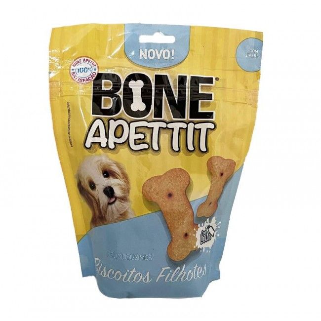 Petisco para cães filhotes Bone apettit biscoito leite250g